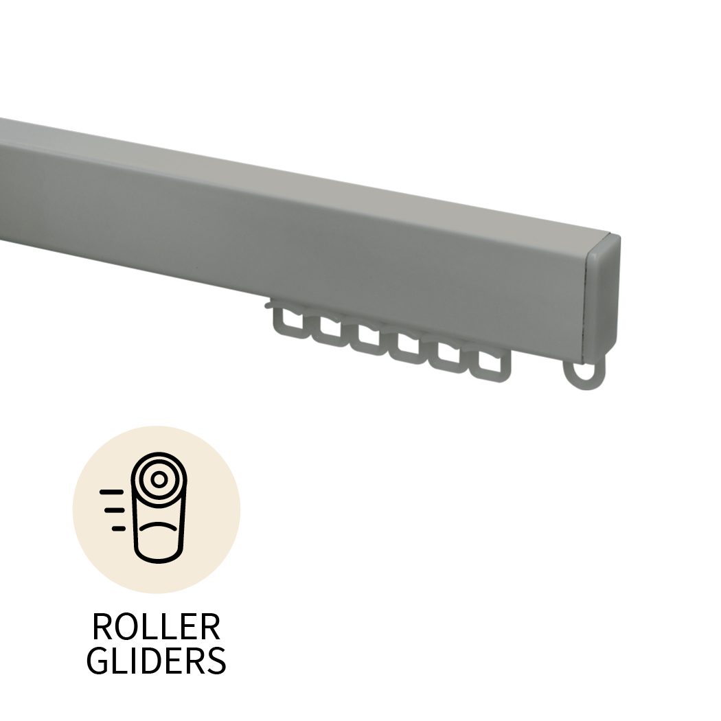 Heavy Duty H-Section Uncorded Track Kit Roller Gliders Silver – UK ...